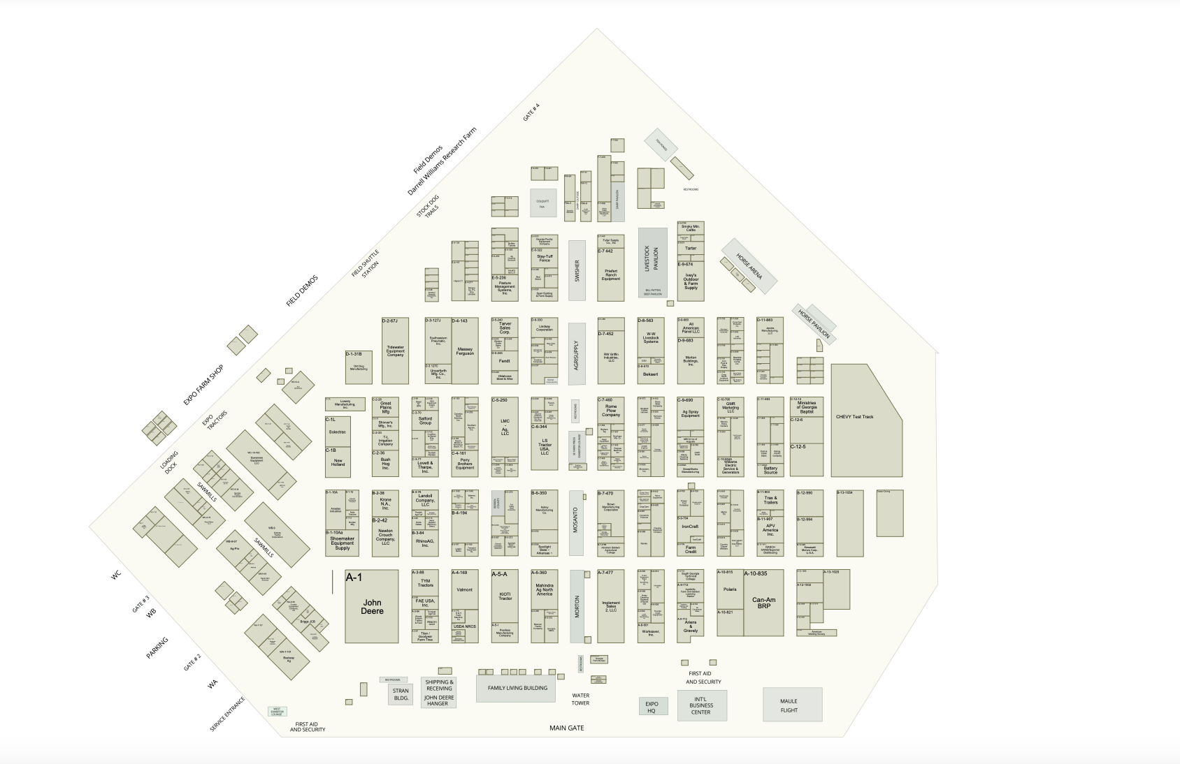 Expo Map | Sunbelt Ag Expo in Moultrie, Georgia