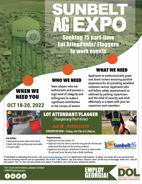 2022 Sunbelt Ag Expo Temporary, Part-Time Staff | Sunbelt Ag Expo in ...
